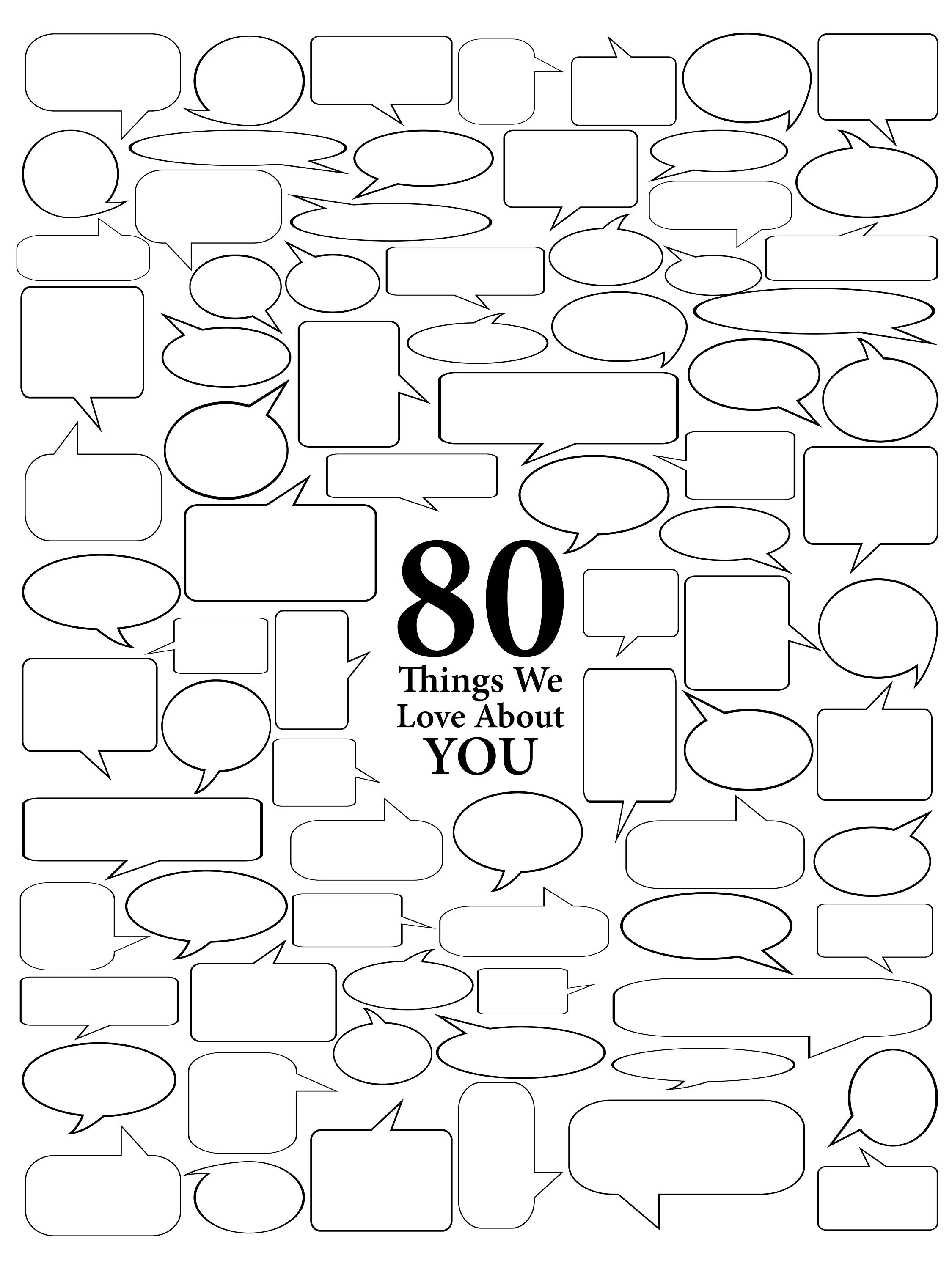 80 Things We Love About You - Vector Art - Etsy