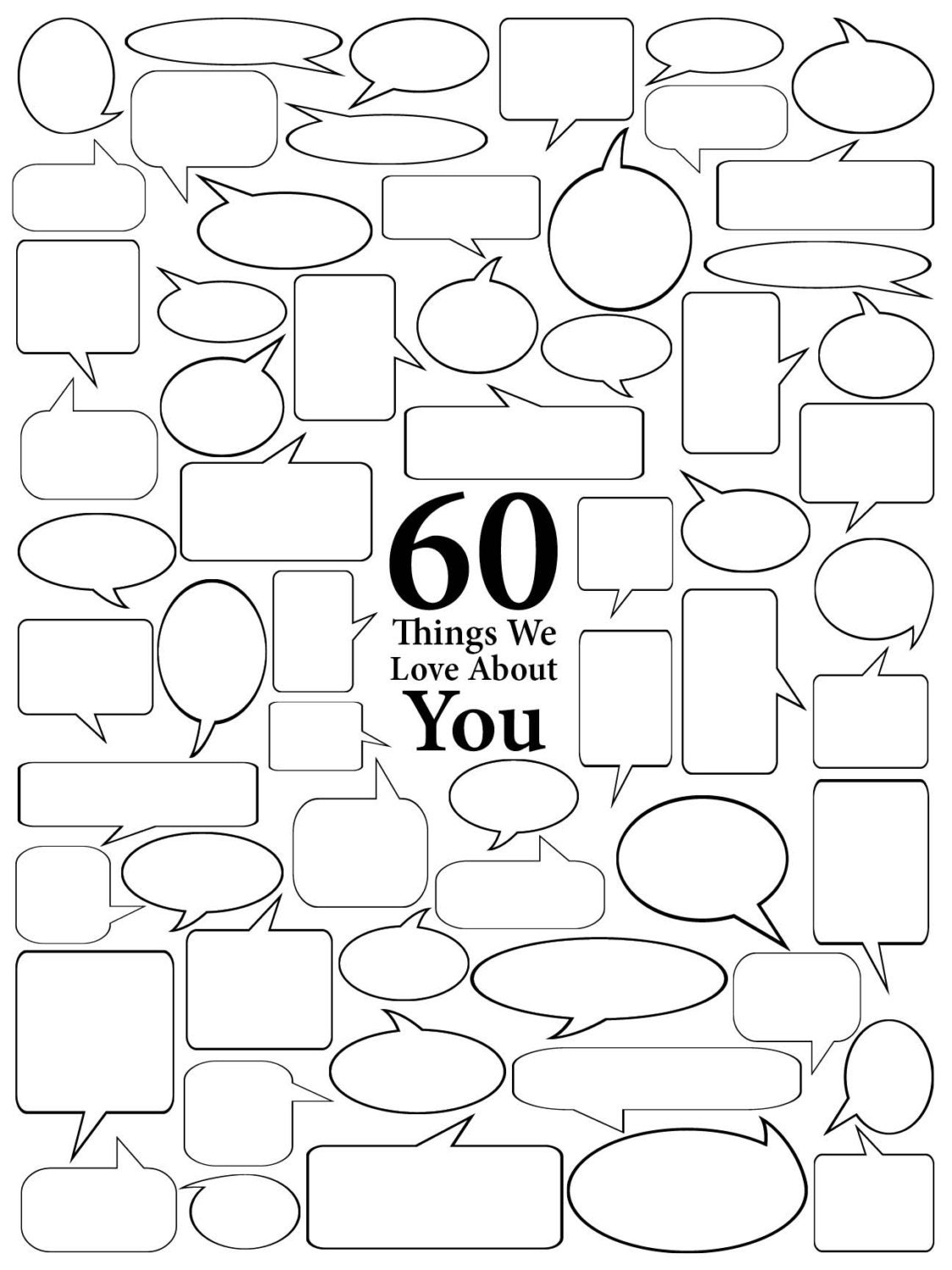 60 Things We Love About You - Vector Art - Etsy