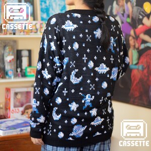 Cool Pixel Space Knit Sweater - Etsy