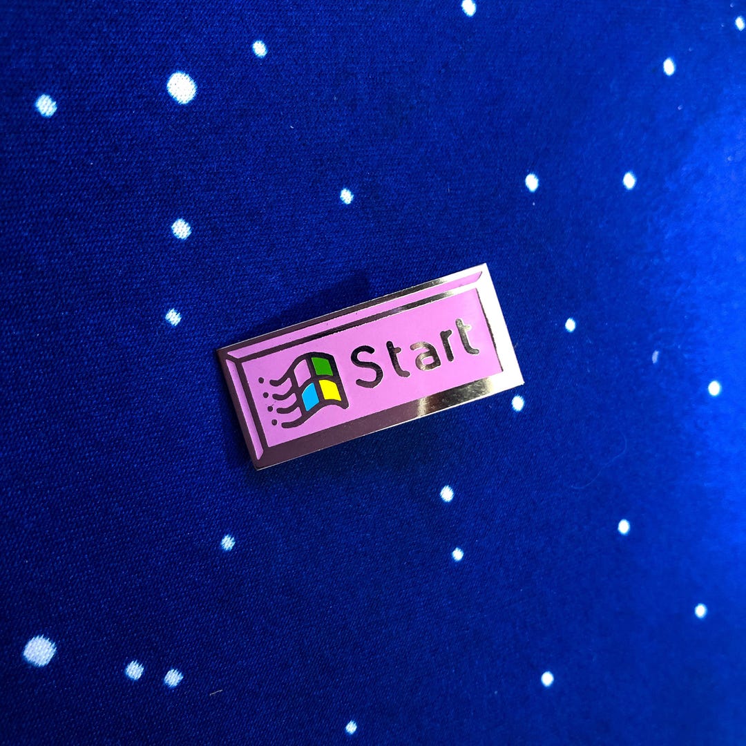 Start Button Enamel Pins - Etsy