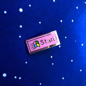 Start Button Enamel Pins - Etsy