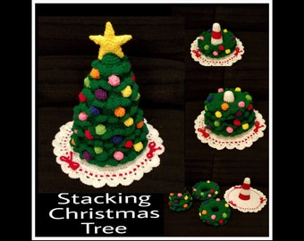 Crochet Pattern, Christmas Tree Stacking Rings - Etsy