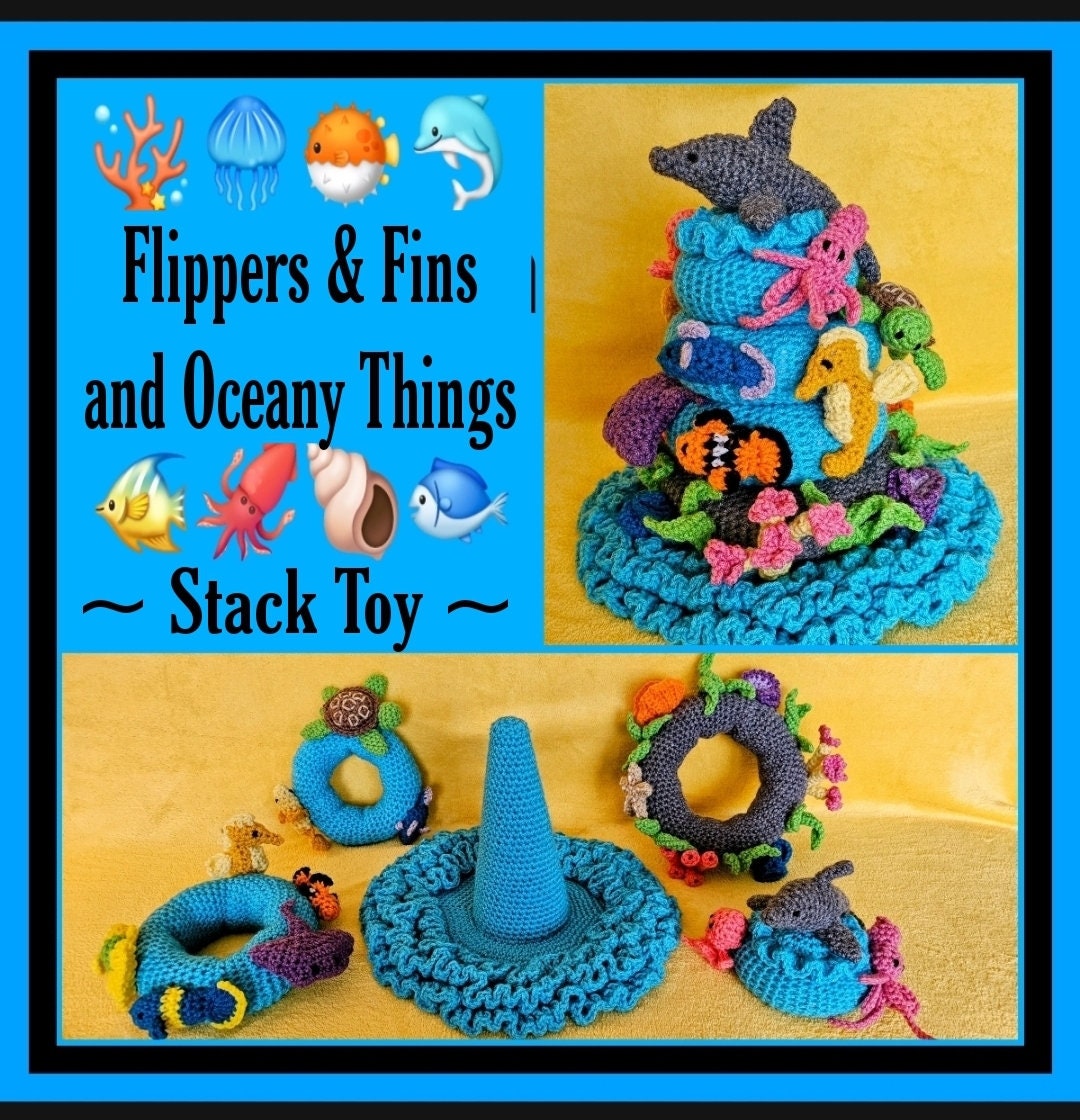 FLIPPERS and FINS and OCEANY Things - Stack Toy - Etsy
