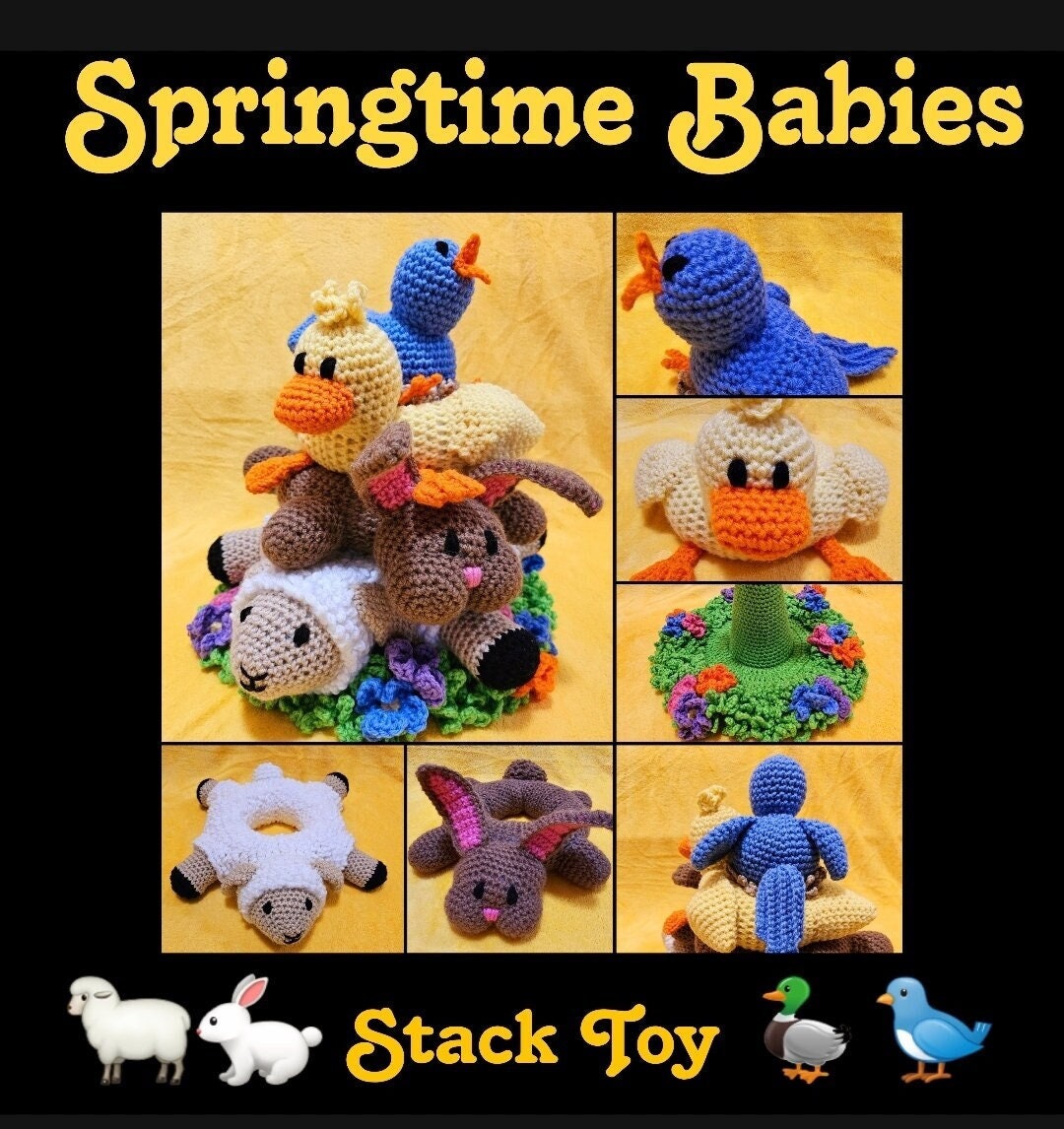 SPRINGTIME BABIES - Stack Toy PDF Pattern - Etsy