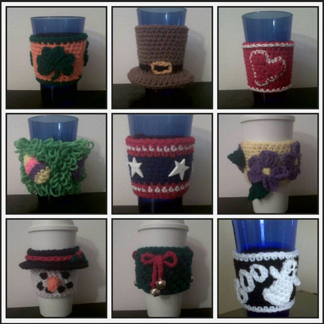Holiday Coffee Cup Wraps set of 9 Pdf - Etsy