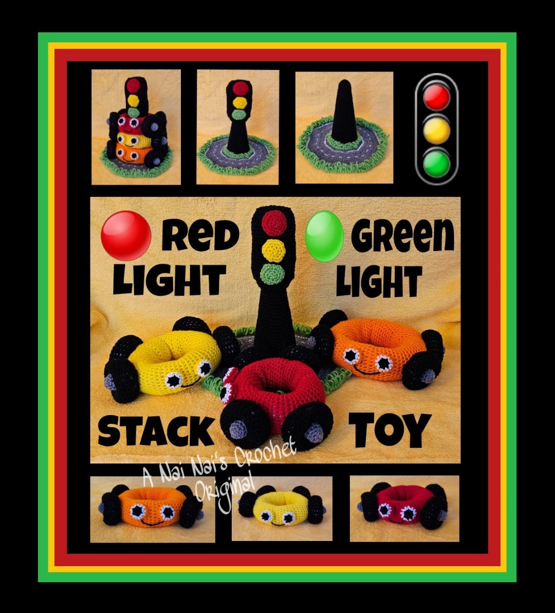 Red Light Green Light - Stack Toy Pattern - Etsy