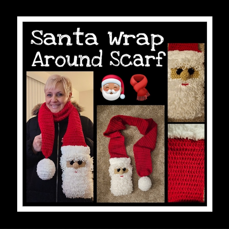 Santa Scarf - Etsy
