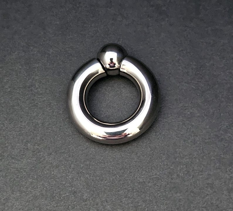 8mm 0g Prince Albert Piercing Ring Heavy Steel Gauge Easy Fit BCR With ...