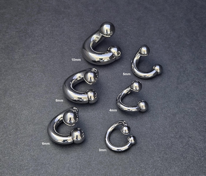 Large Steel Heavy Gauge Horseshoe Twist Piercing Bar | Curved Barbell ...