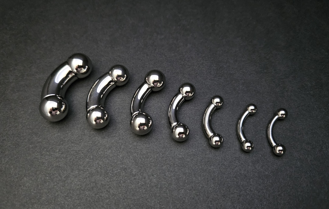Curved Steel Piercing Bar | Internally Threaded | Large Gauge Barbell ...