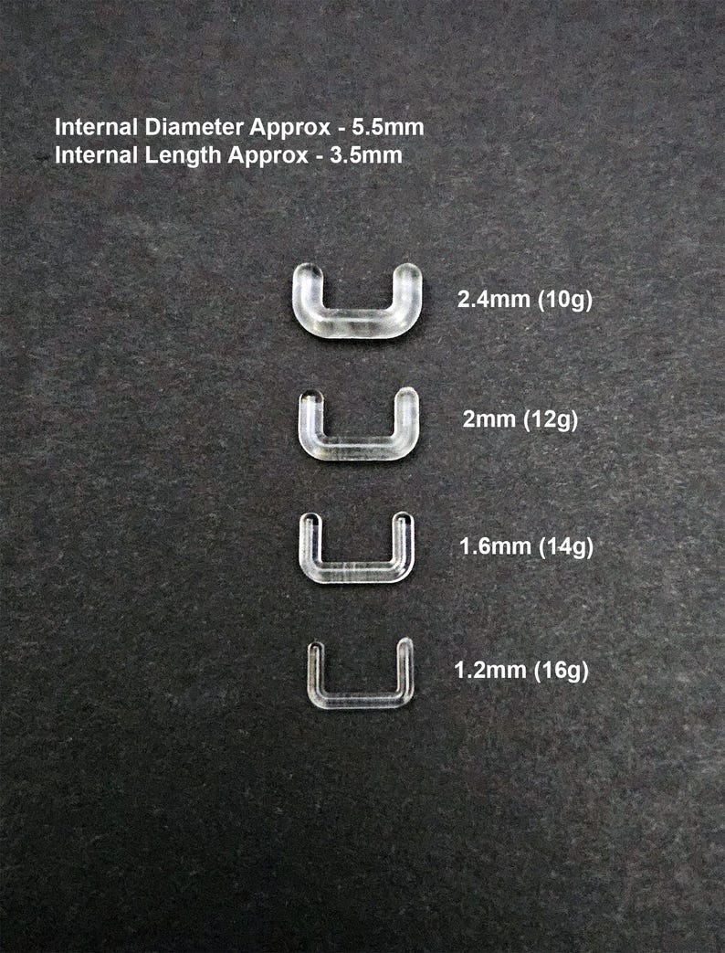 Clear Acrylic Septum Retainer | Keeper | Nose Piercing | U-shaped ...