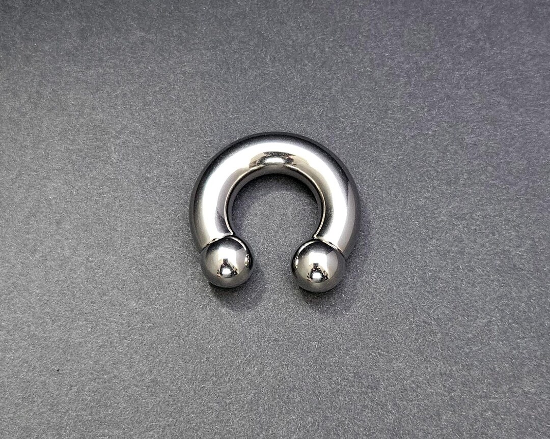 8mm 0g Large Steel Heavy Gauge Internally Threaded Horseshoe Curved ...