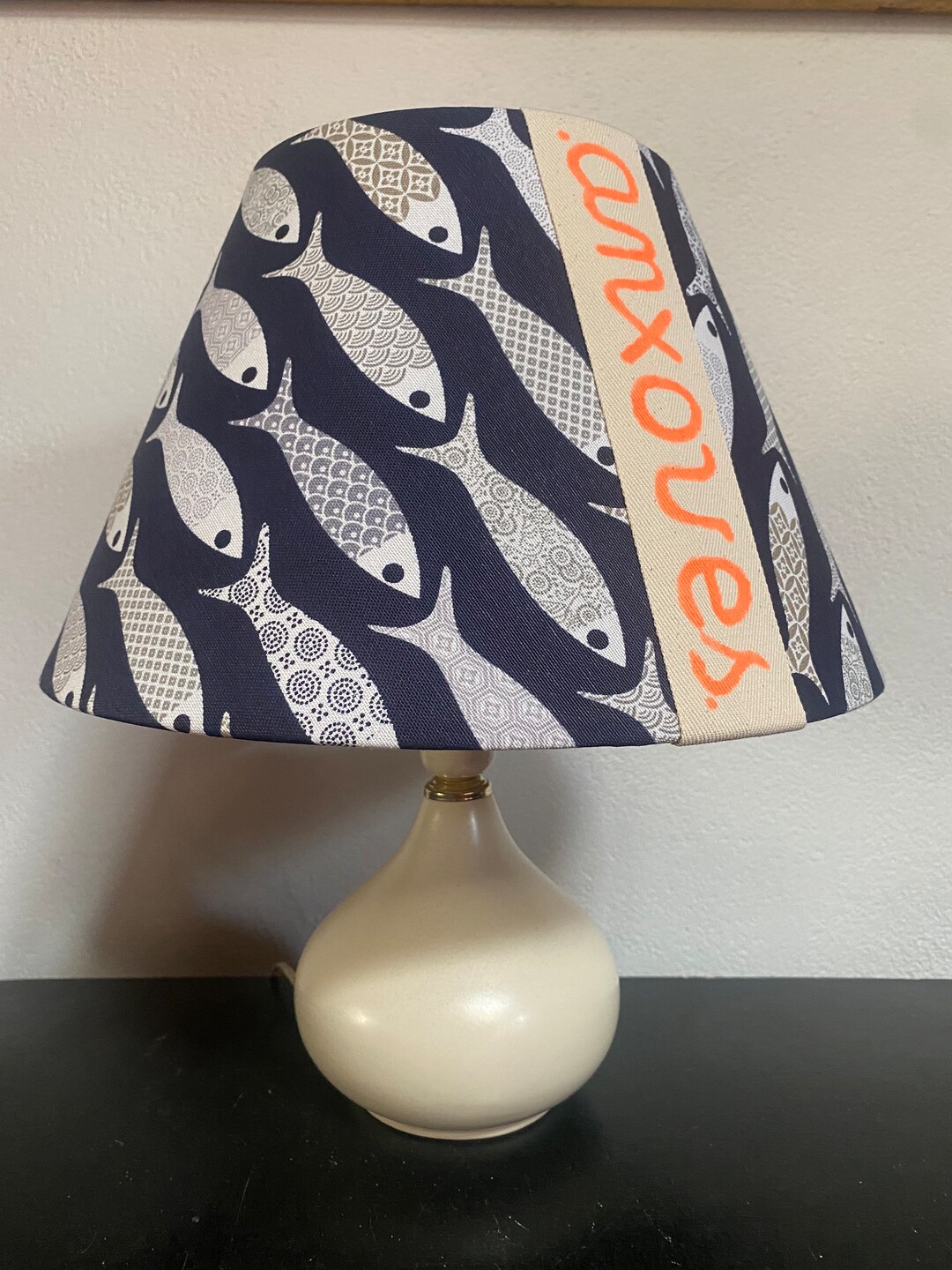 Navy Blue Fish Lampshade - Etsy