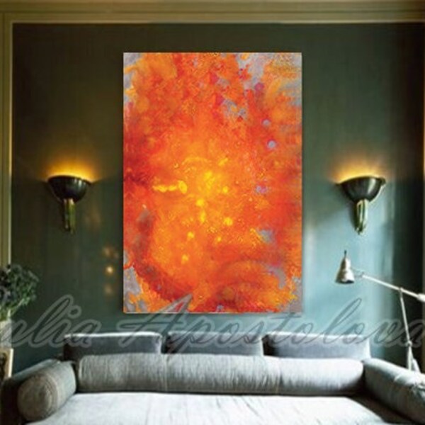 Orange Abstract Art - Etsy