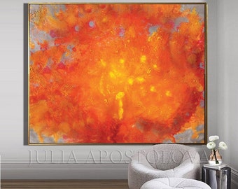 Orange Abstract Art - Etsy
