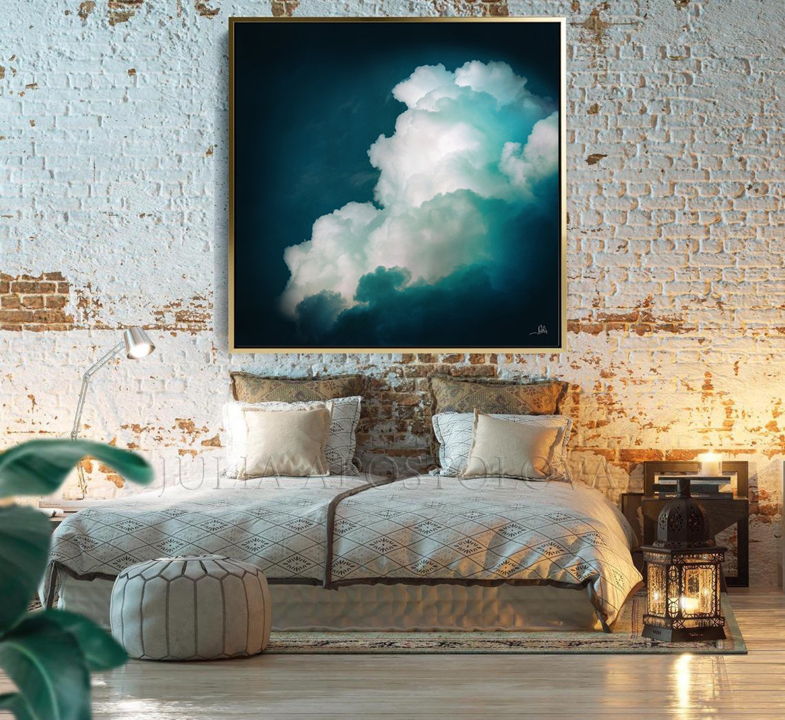 55'' Extra Large Abstract Oil Painting Prints Dark | Etsy