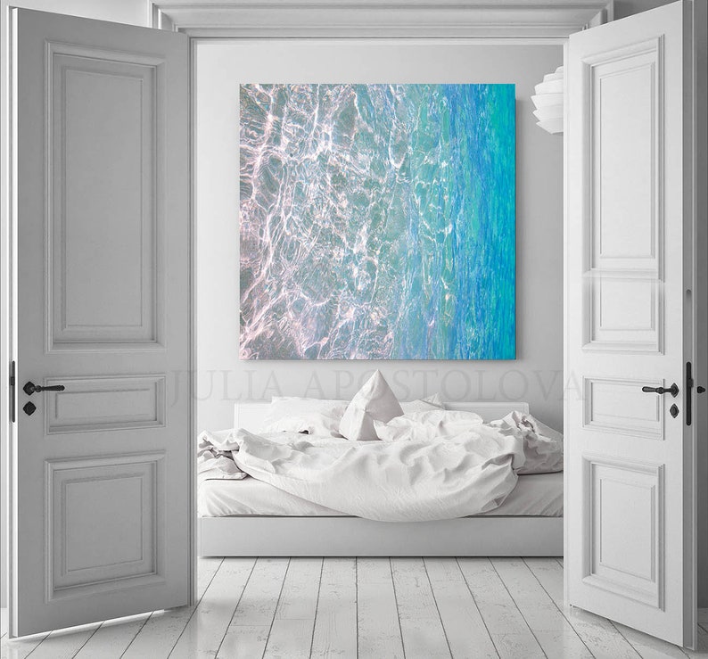 Tropical Waters Turquoise Blue Print Relaxing Wall Art | Etsy