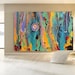 Abstract Turquoise Print Art, Contemporary Abstract Painting, Large ...