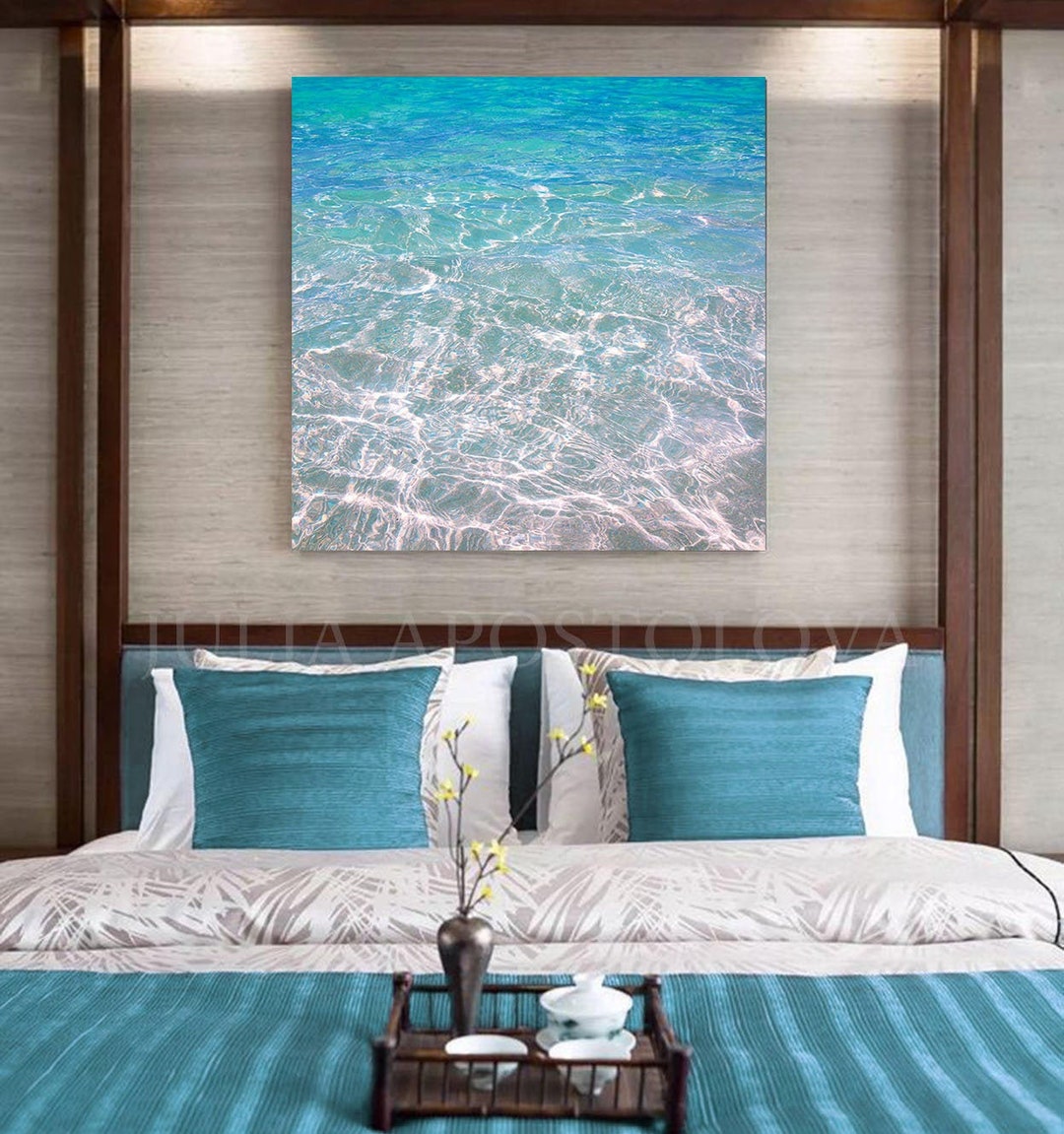 Tropical Waters, Turquoise Blue Print, Relaxing Wall Art, Abstract ...