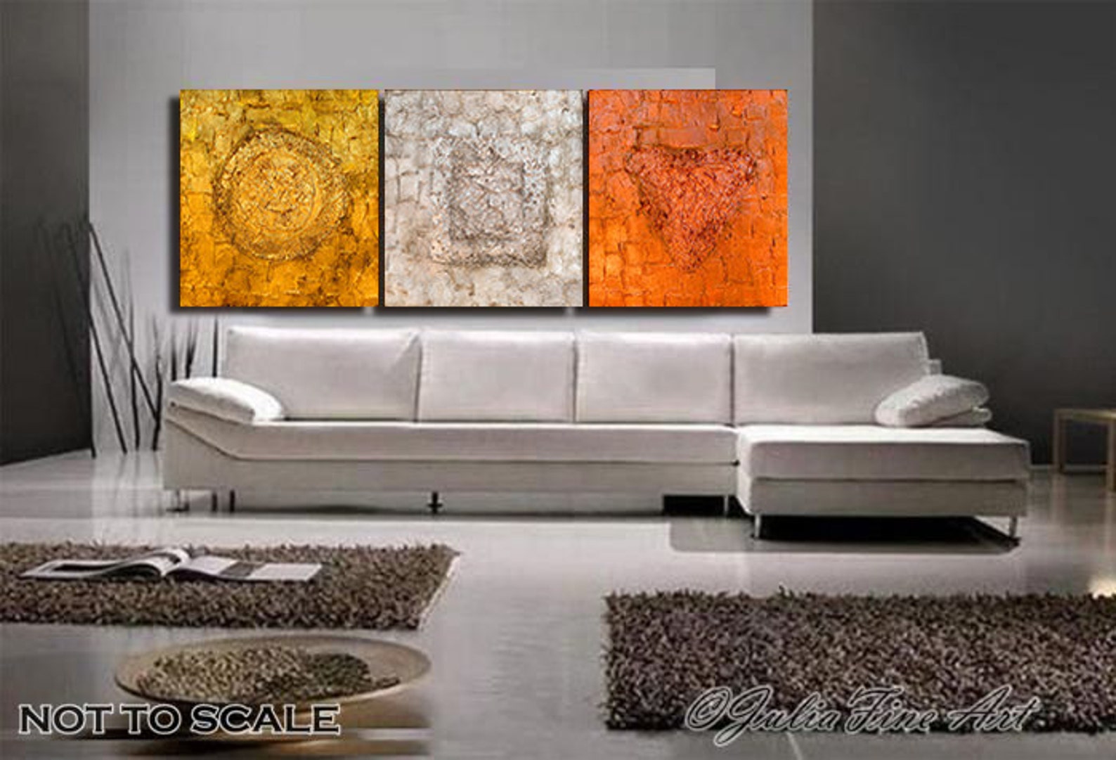 70''huge Abstract Triptych Painting 3 Parts Canvas - Etsy