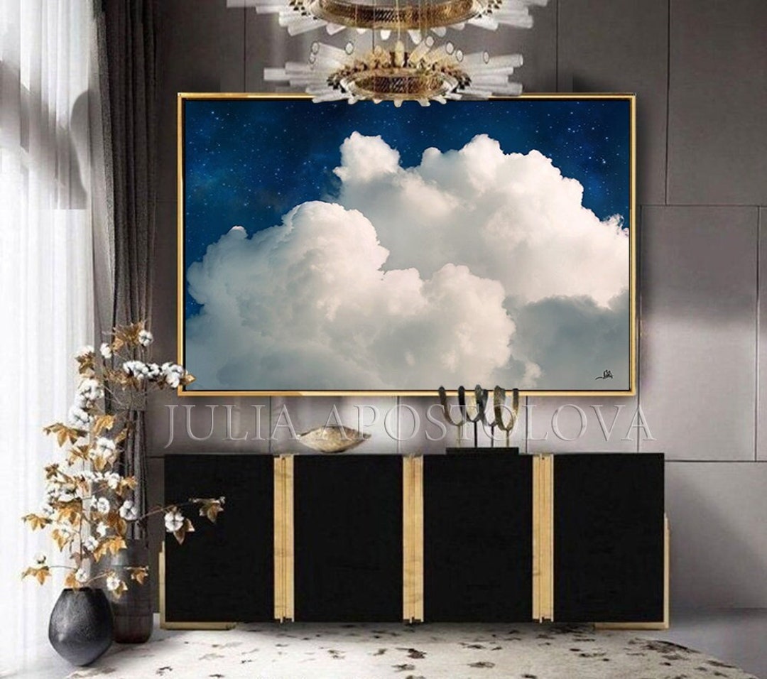 80'' CLOUD PAINTING Midnight Clouds Wall Art Minimalist Art Original ...