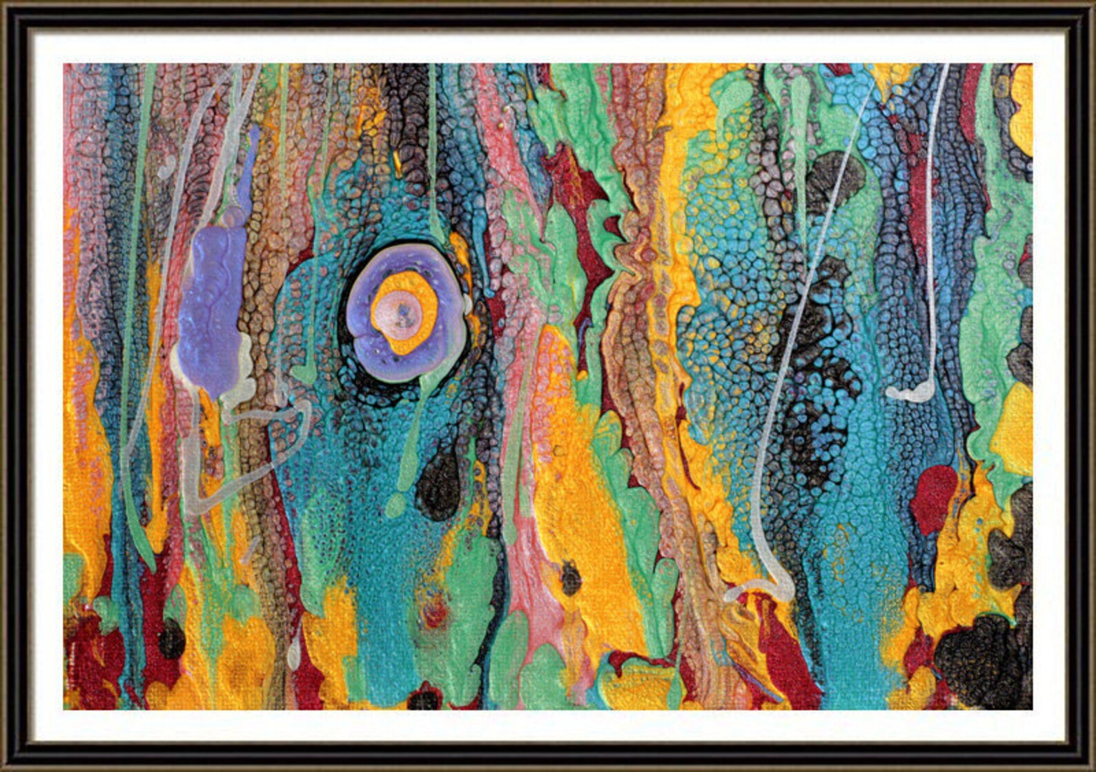 Abstract Turquoise Print Art, Contemporary Abstract Painting, Large ...