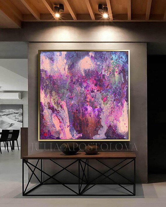 Art ABSTRACT Print PURPLE PAINTING Large Wall Art Decor | Etsy