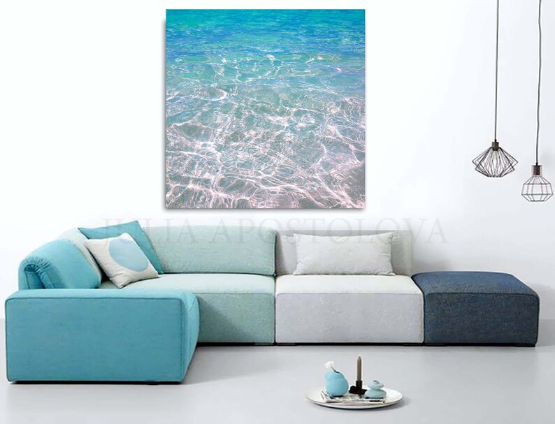 Tropical Waters Turquoise Blue Print Relaxing Wall Art - Etsy