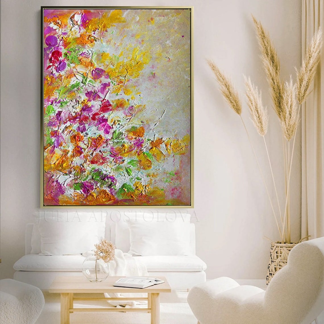 Large Wall Art Floral Abstract Painting Print Flowers Art - Etsy