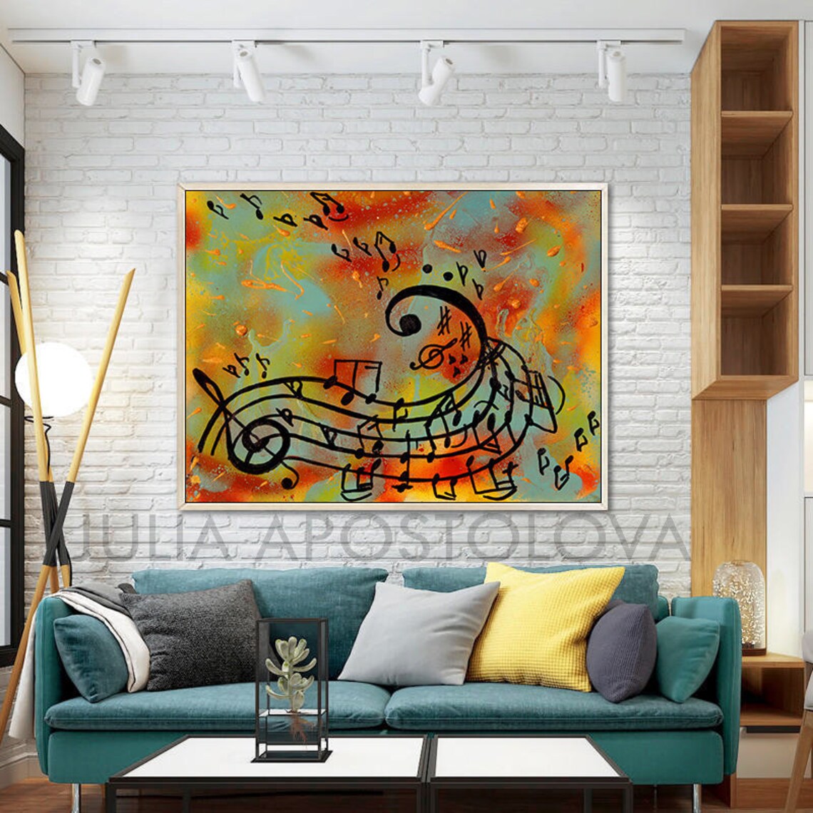 Music Notes Painting Abstract Music Art Print Musical Notes - Etsy