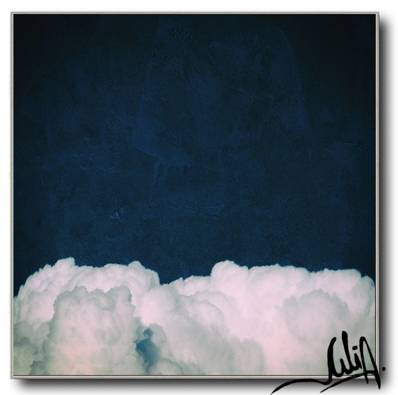 Abstract Cloud Art Dark Blue Painting Cloud Print Navy Blue - Etsy