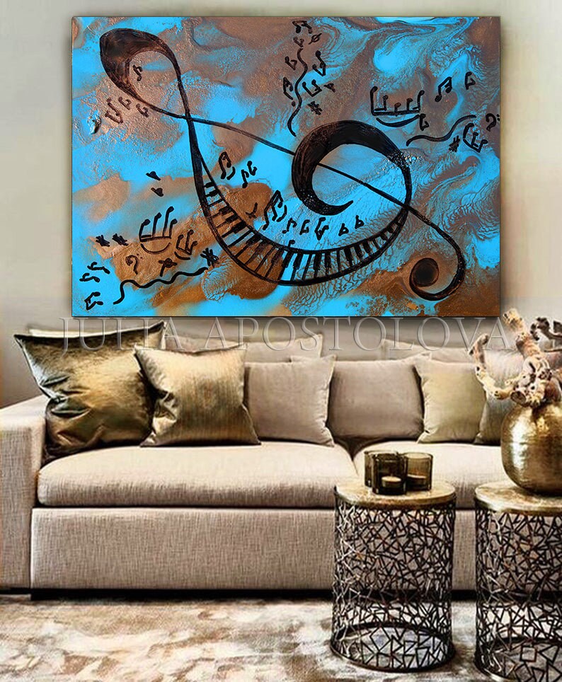 Musical Notes Art Abstract Music Painting Gift for Musician - Etsy