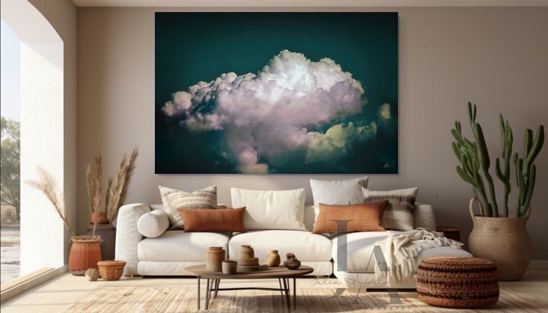80'' CLOUD PAINTING Aesthetic Clouds Wall Art Minimalist Art Original ...
