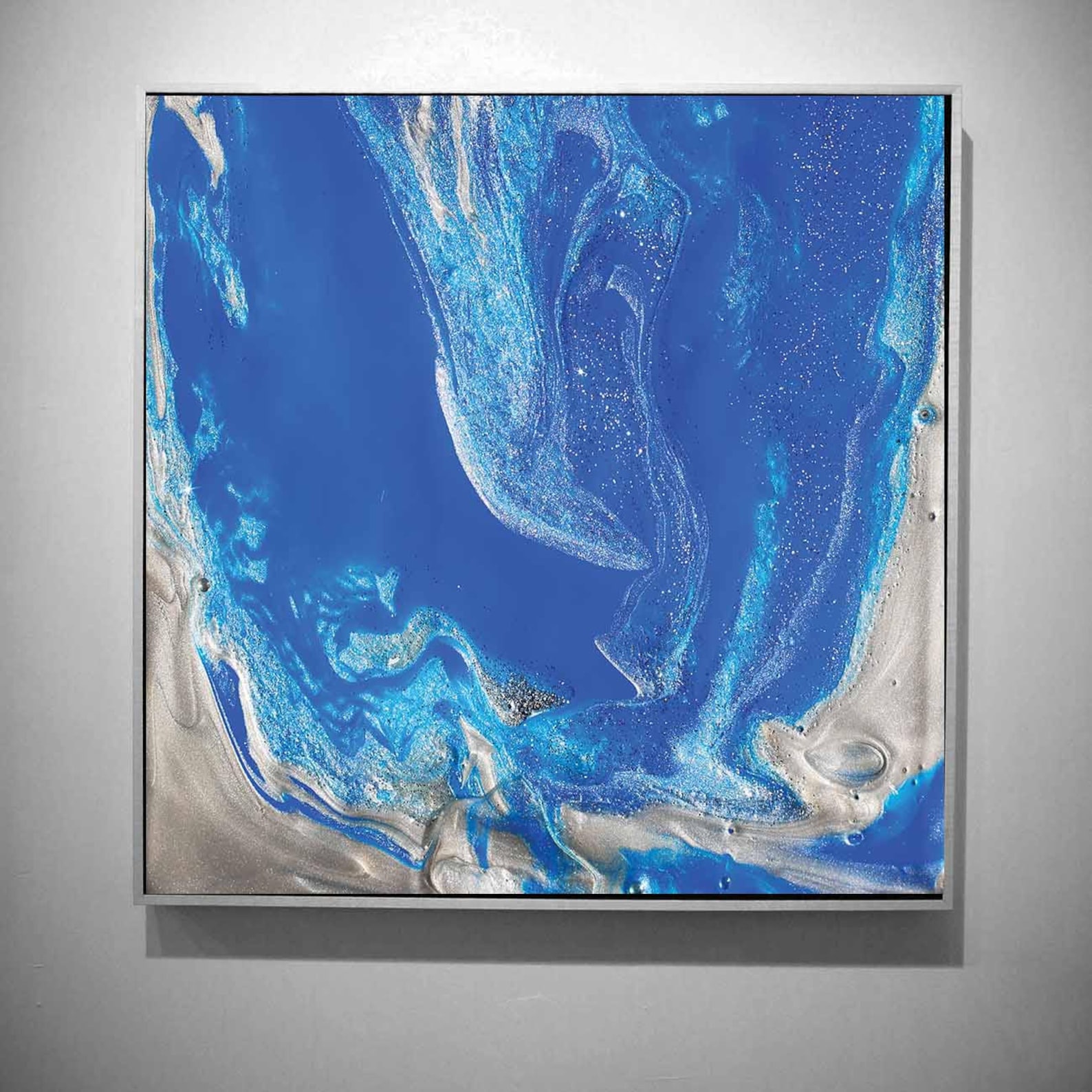 90'' Blue Silver Wall Art Set of 2 Prints | Etsy