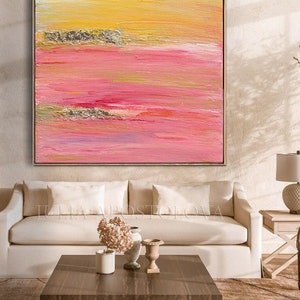 45x45 Inch Large Abstract Landscape Painting Wall Art Gold - Etsy