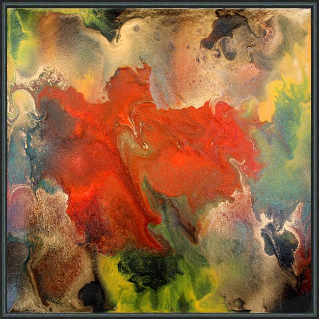 Large Wall Art Abstract Canvas Art Red and Gold Print Gold | Etsy