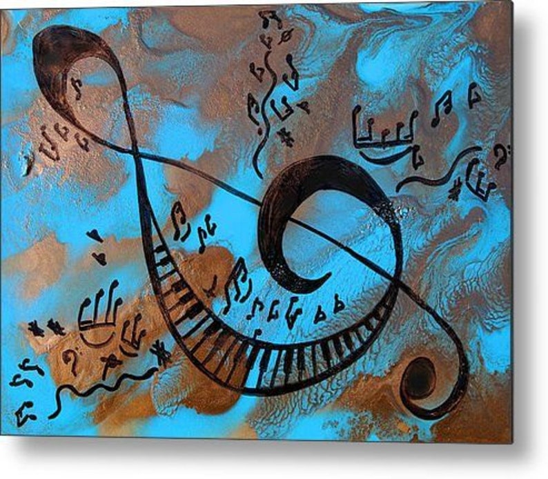 Musical notes art Abstract music Painting Print keyboard | Etsy