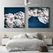 Navy Blue Wall Art, Cloud Painting, Abstract Canvas Print Set Dramatic ...
