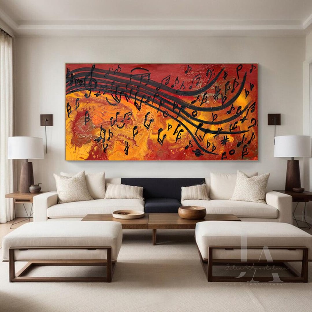 Abstract Print, Musical Notes, Music Painting, Abstract Music Art Print ...