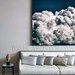 Blue Cloud Art, Cloud Painting, Navy Blue Wall Art, Cloudscape Abstract ...