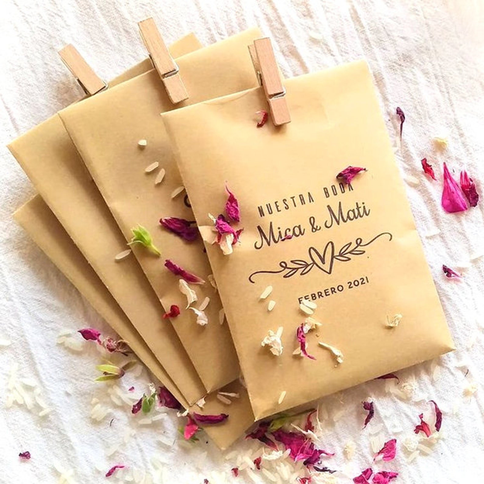 Wedding Favor Small Paper Bag MINI Wood Clothespin Small - Etsy