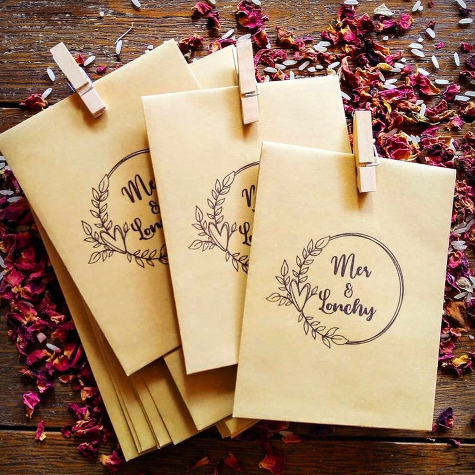 Wedding Favor Small Paper Bag MINI Wood Clothespin Small | Etsy