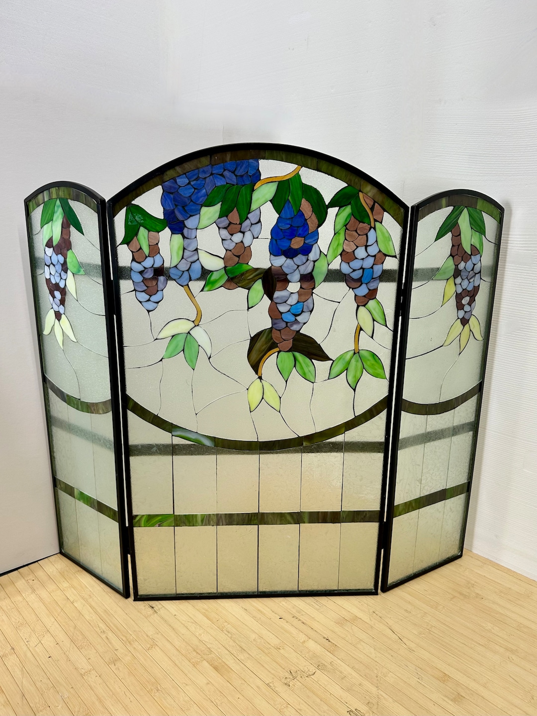 Wisteria Stained Glass Fireplace Screen Meyda Tiffany - Etsy