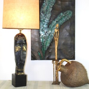 1950s Tribal Head Bust Table Lamp - Etsy