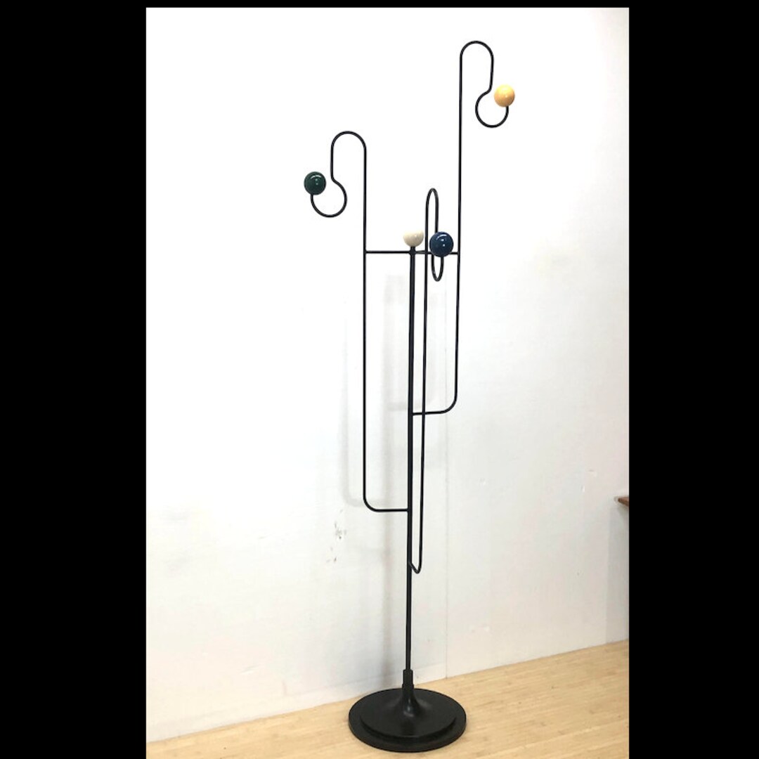 Retro 1960s Black Wire Coat Rack With Ball Hooks - Etsy