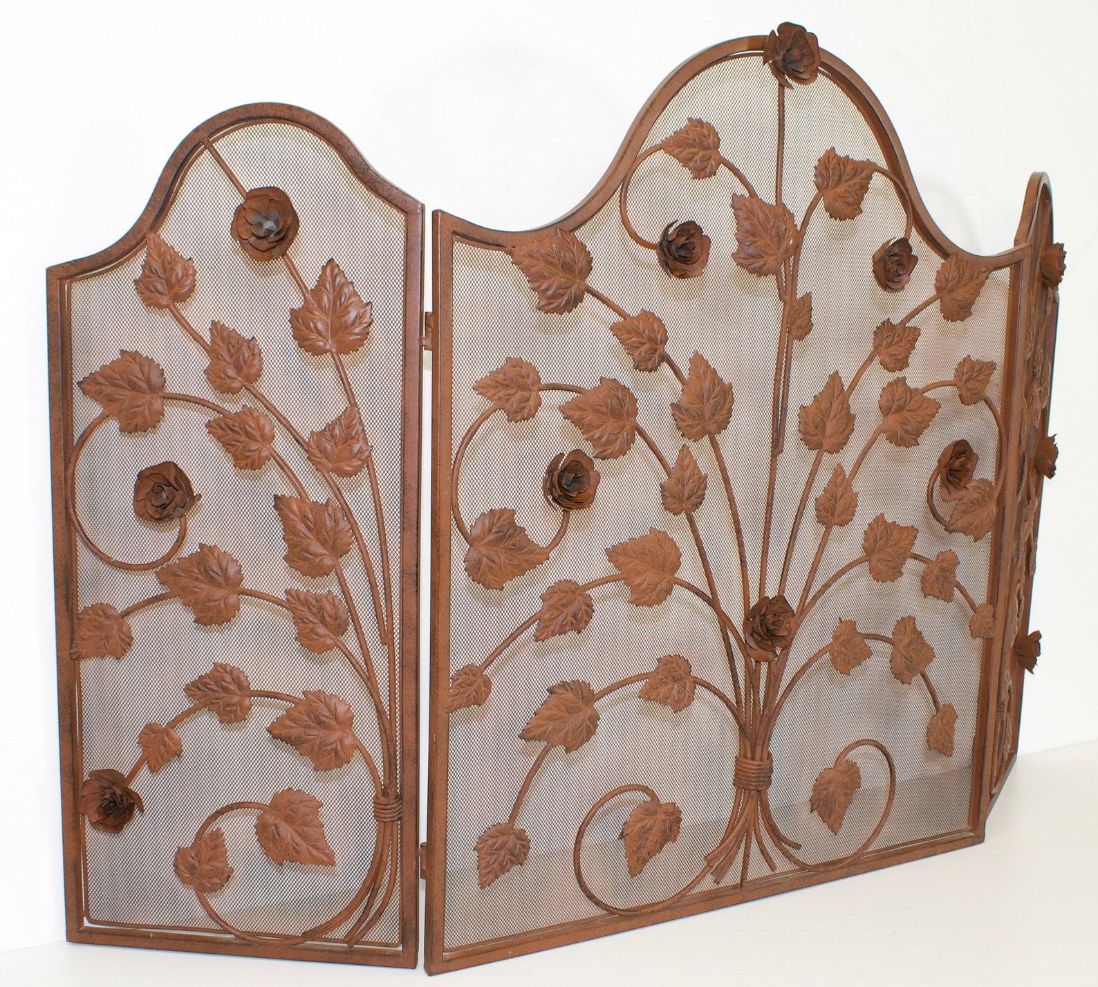 Wrought Iron Ivy Design Fireplace Screen - Etsy