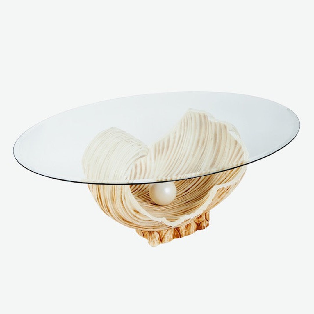 Sculptural Clamshell With Pearl Coffee Table - Etsy