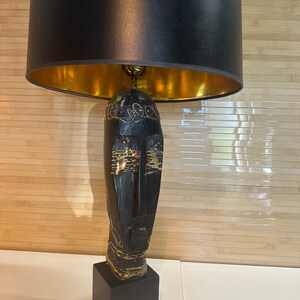 1950s Tribal Head Bust Table Lamp - Etsy