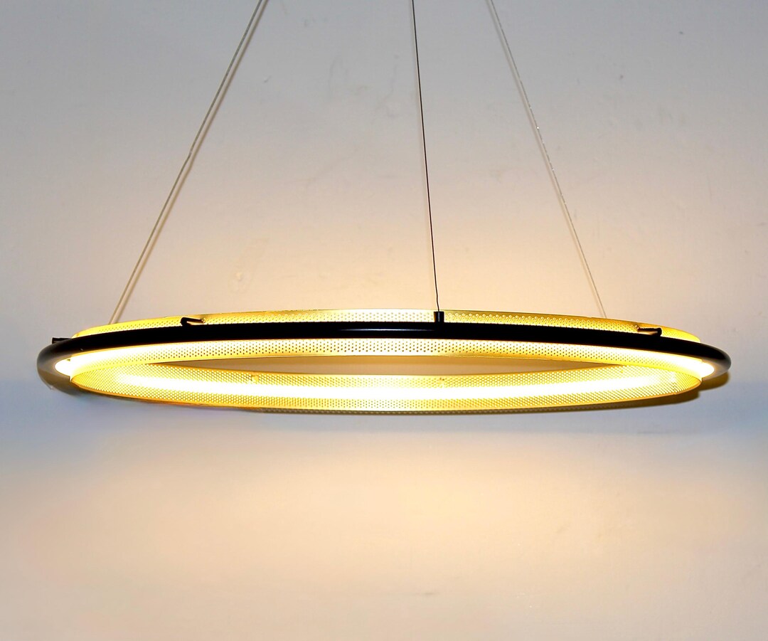 Single Perforated Hoop Chandelier | West Elm| LED | Unused - Etsy