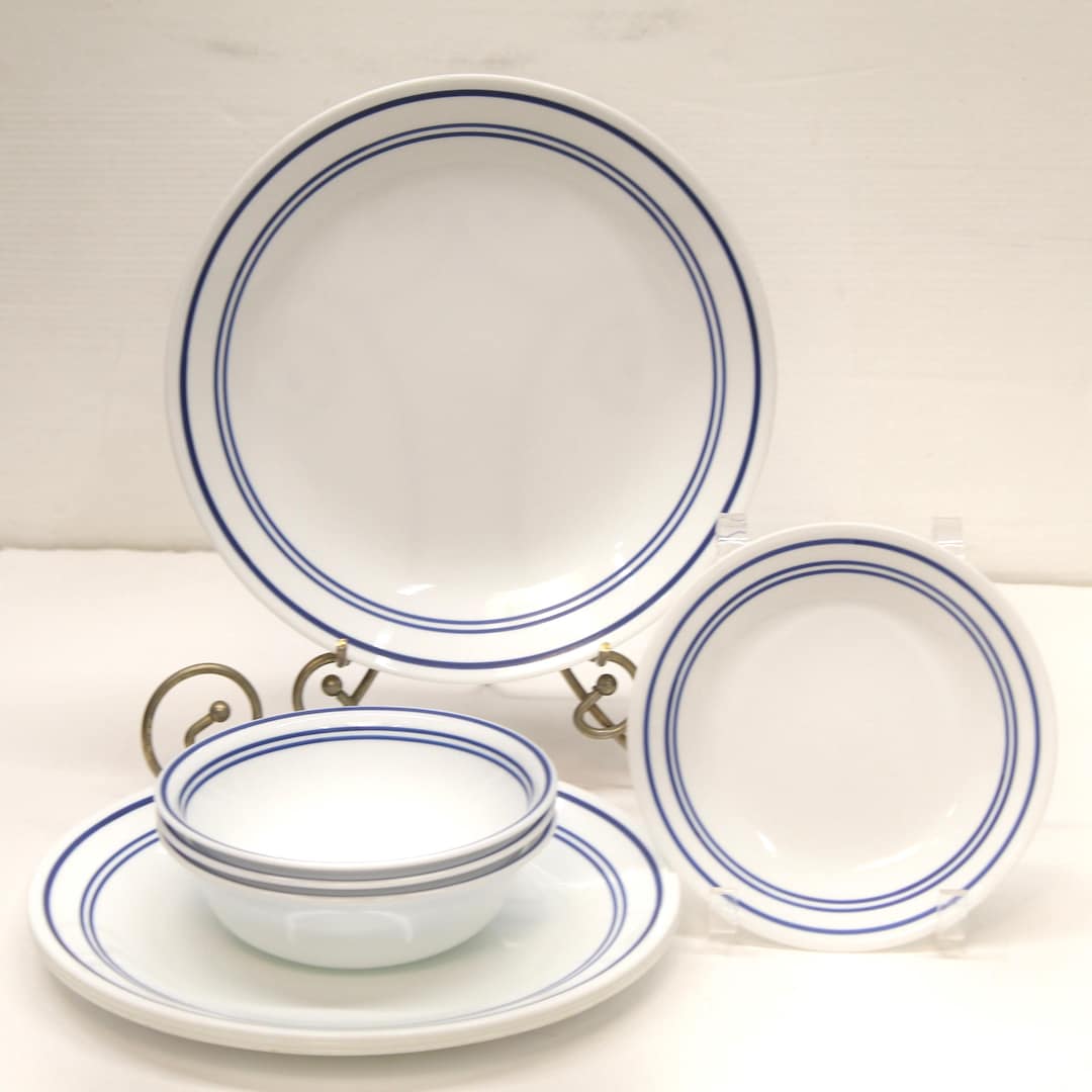 Vintage Corelle 'cafe Blue' Pattern Dinnerware | Lot 8 Pieces - Etsy